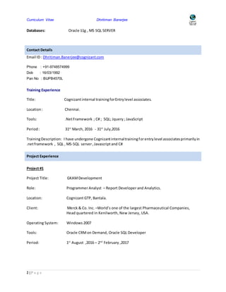 Dhritiman banerjee_resume | PDF