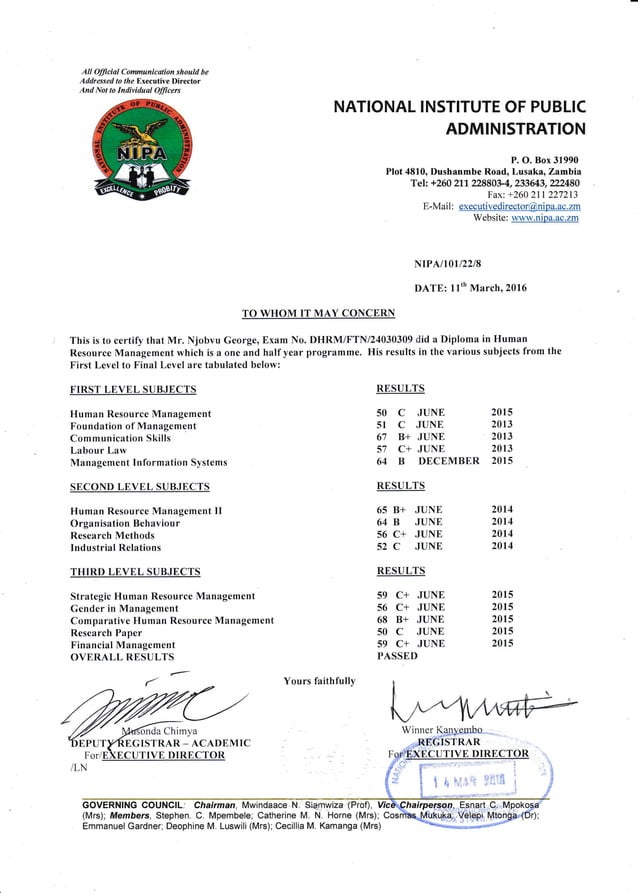 Dhrm results slip | PDF