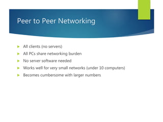 hardware and software devices for networking | PPTX | Computer Networking | Computing
