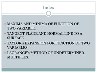 APPLICATION OF PARTIAL DIFFERENTIATION | PPT