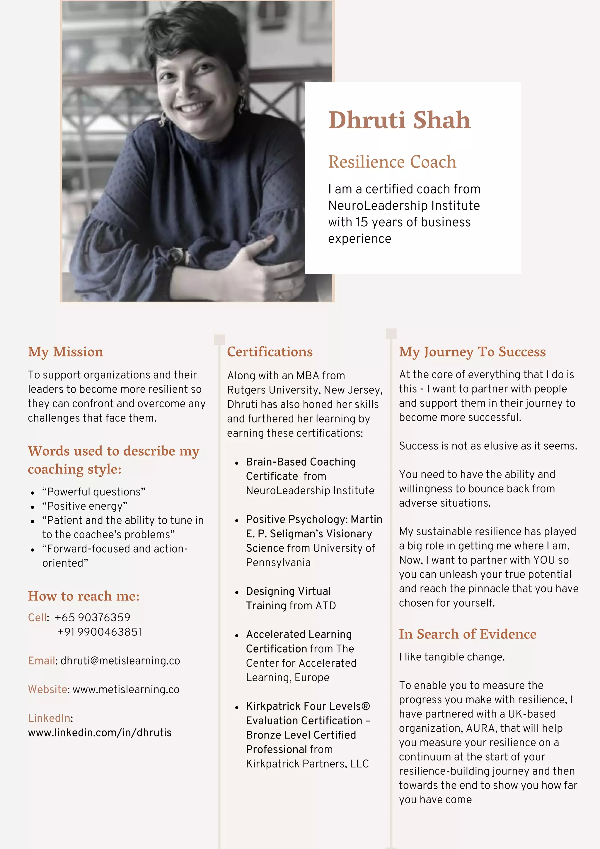 Dhruti shah - Resilience Coach | Leadership Coach | PDF