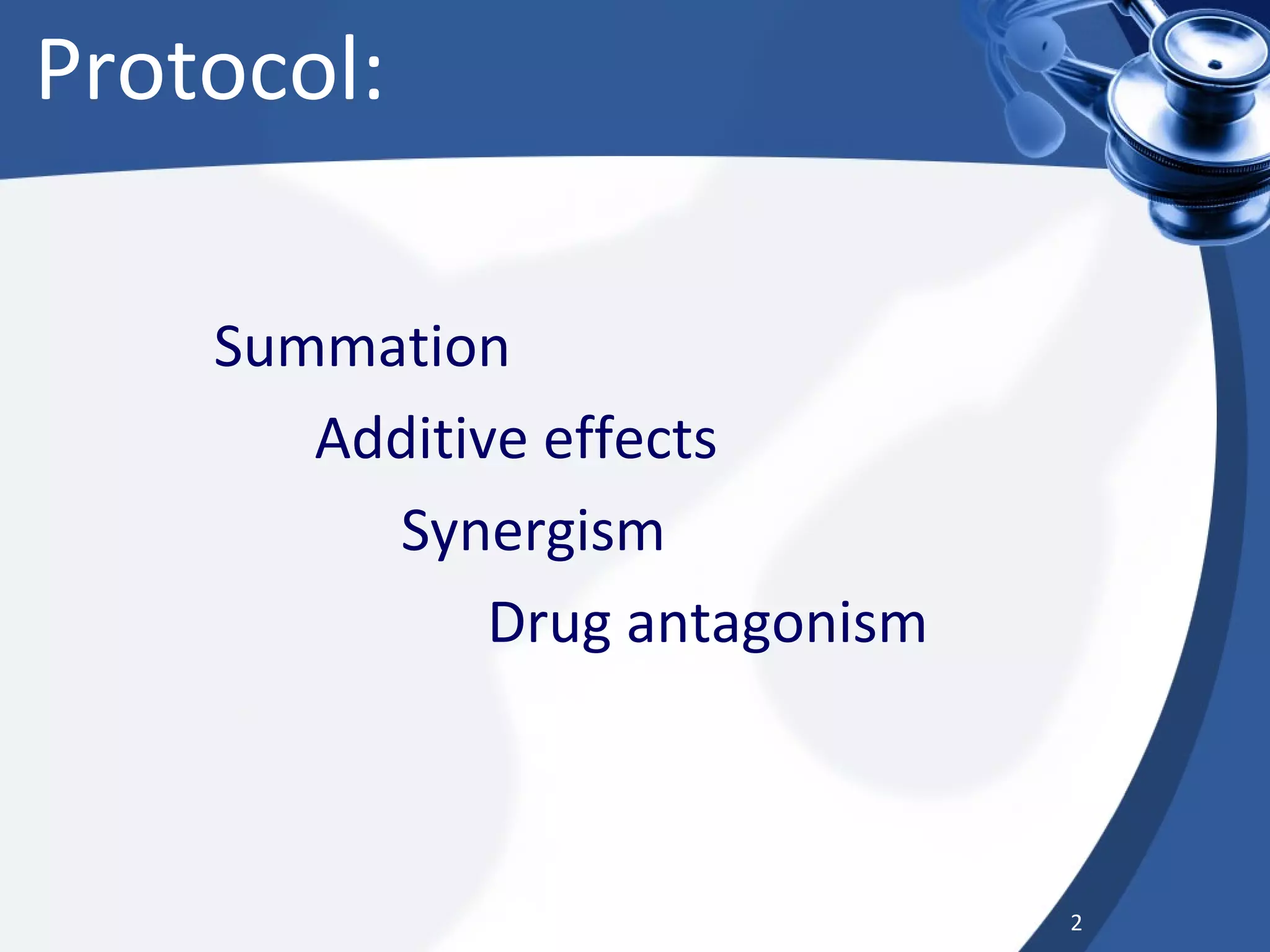 Combined effects of Drugs, Pharmacology | PPT
