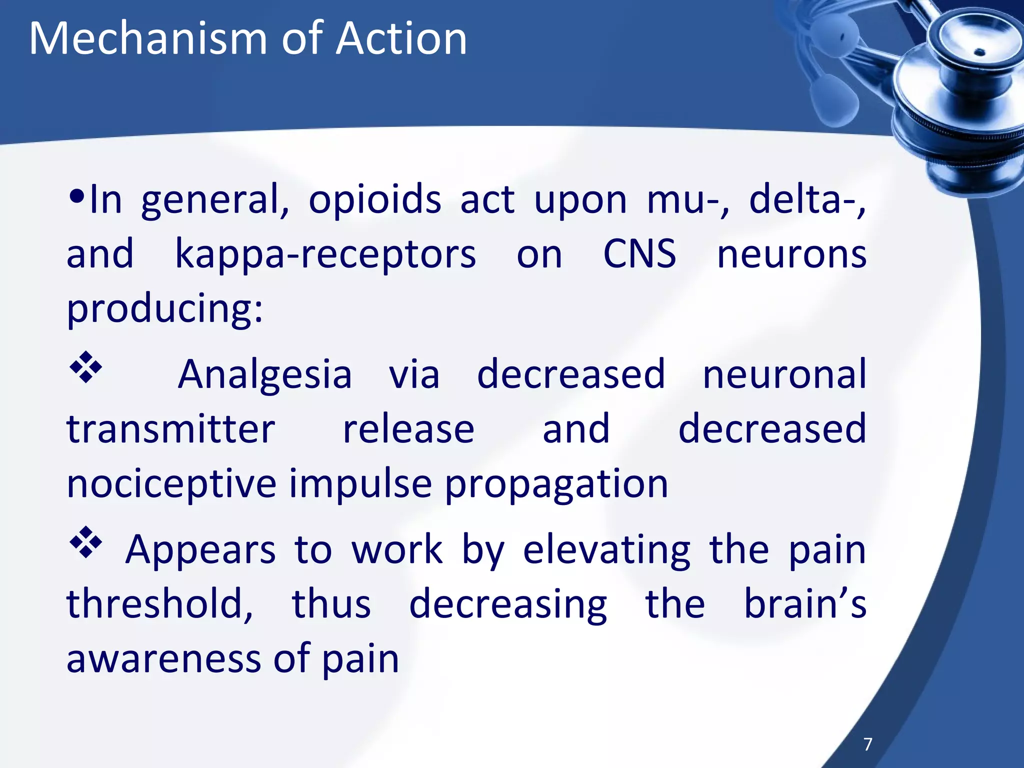 PPt on Opioid Analgesics for paramedical students (BPT/BSc Nursing) | PPT