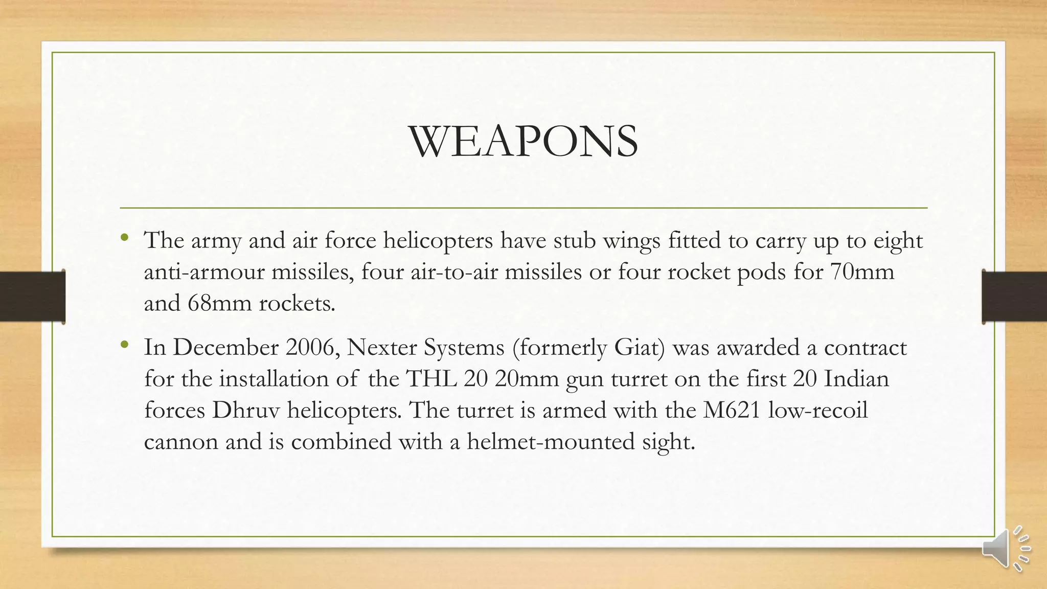 Dhruv advanced light helicopter (alh), india | PPTX