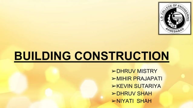 BUILDING CONSTRUCTION Presentation | PPTX | Civil Engineering Industry ...