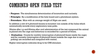 CNS stimulant & depressant models | PDF