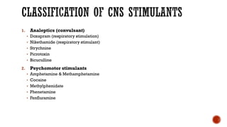 CNS stimulant & depressant models | PDF