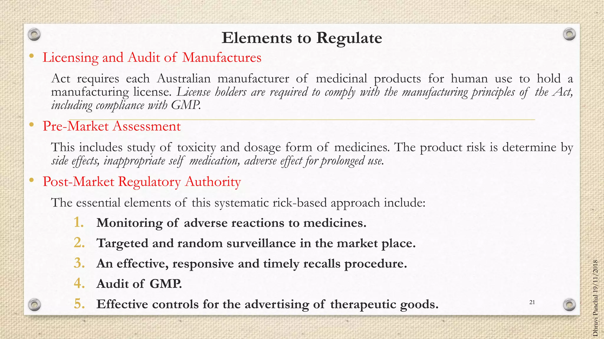 REGULATORY REQUIREMENTS OF EU, MHRA, TGA AND RoW COUNTRIES | PPTX
