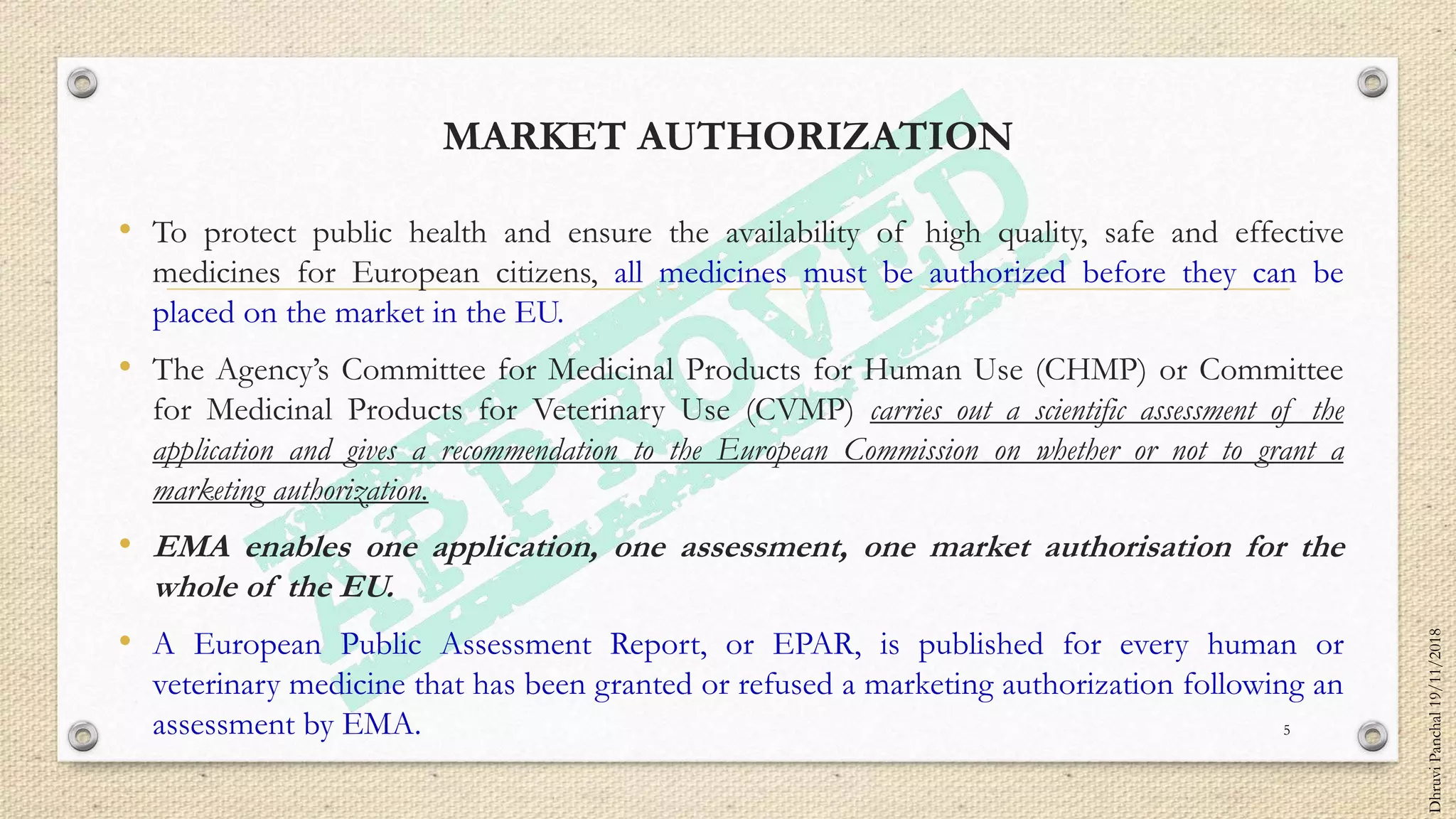 REGULATORY REQUIREMENTS OF EU, MHRA, TGA AND RoW COUNTRIES | PPTX