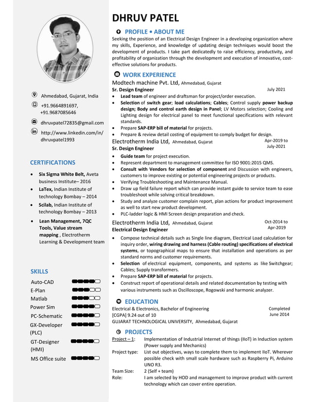 Dhruv patel resume | PDF | Civil Engineering Industry | Industries