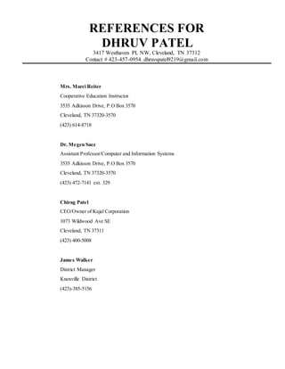 Dhruv patel resume (2016) | DOCX