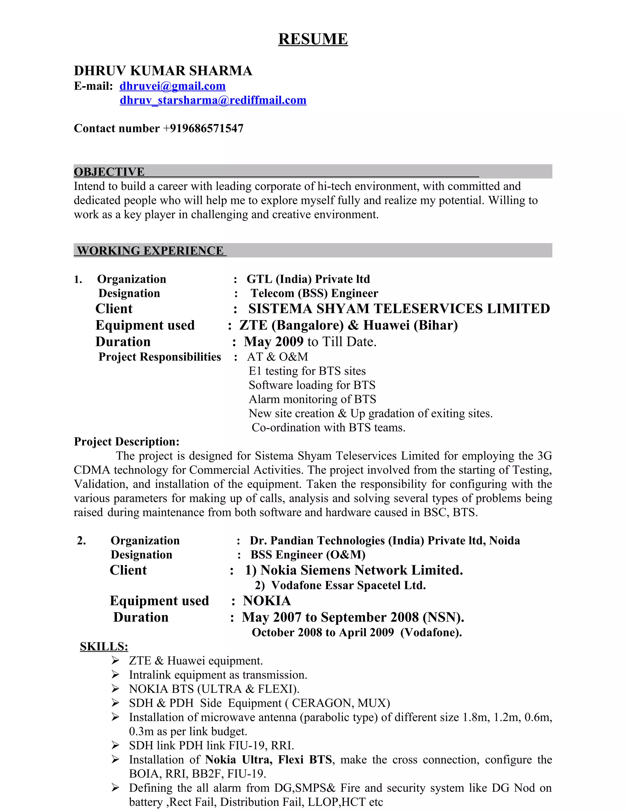 Dhruv Resume | PDF