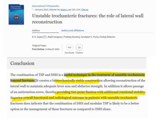 Dynamic hip screw with Trochanteric Stabilization plate Case ...