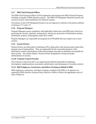 DHS 4300A Sensitive Systems Handbook | PDF