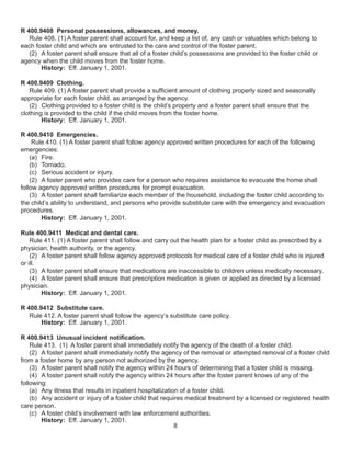 Licensing Rules for Foster Family Homes | PDF