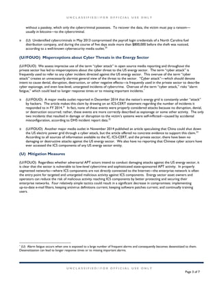 Cyber Threats that impact the US Energy Infrastructure | PDF