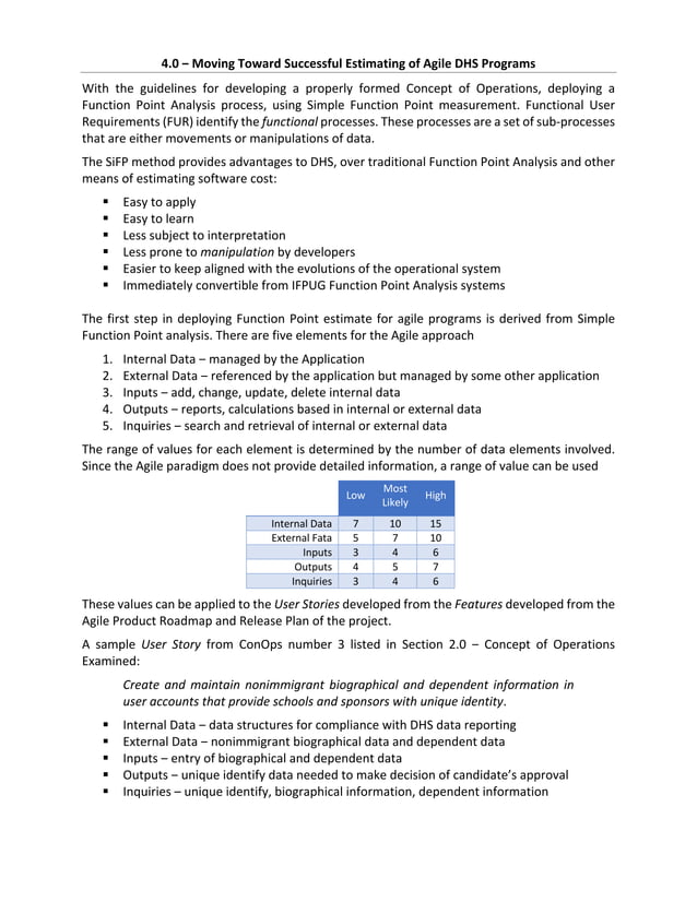 DHS - Using functions points to estimate agile development programs (v2) | PDF