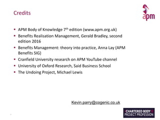 Benefits Management in Health and Care part 1: Identify and map target ...