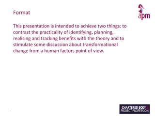 Benefits Management in Health and Care part 1: Identify and map target ...