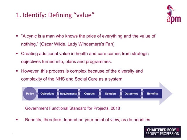 Benefits Management in Health and Care part 1: Identify and map target ...