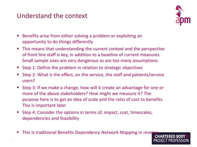Benefits Management in Health and Care part 1: Identify and map target ...