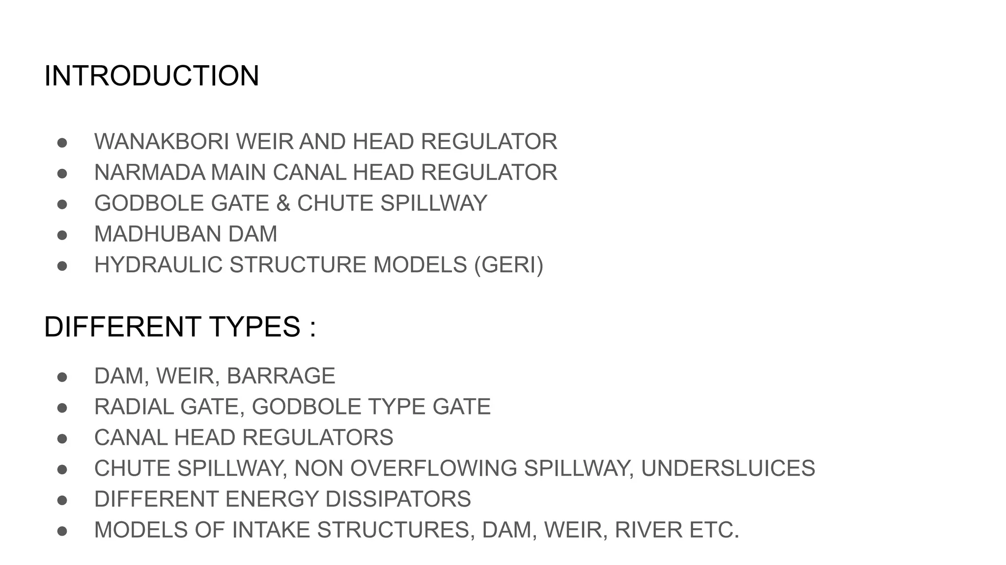 Different Hydraulic Structures | PDF