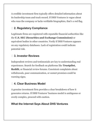 DHS Ventures: Is DHS Ventures Legit Uncovering the Truth || Fernando ...