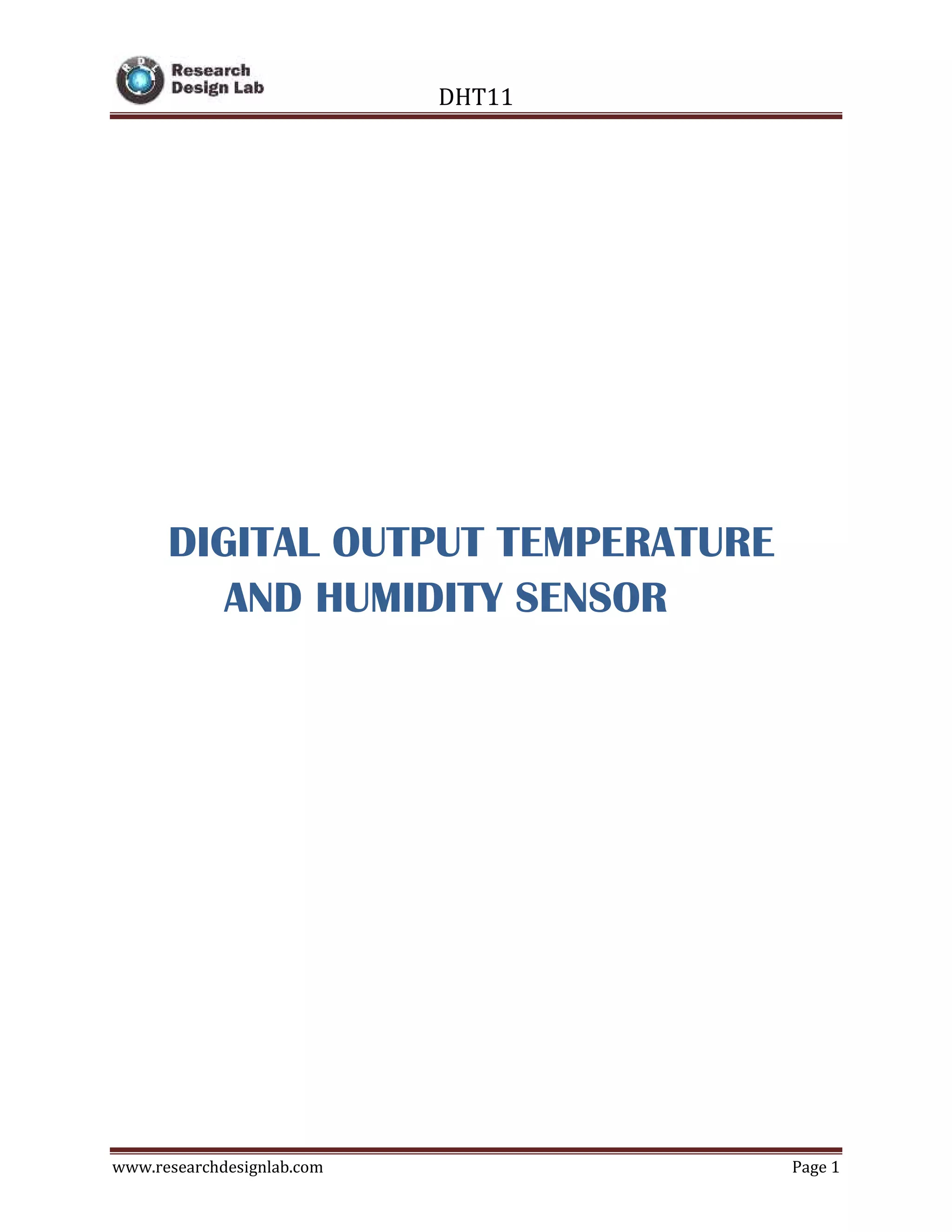 DHT11 Digital Temperature and Humidity Sensor | PDF
