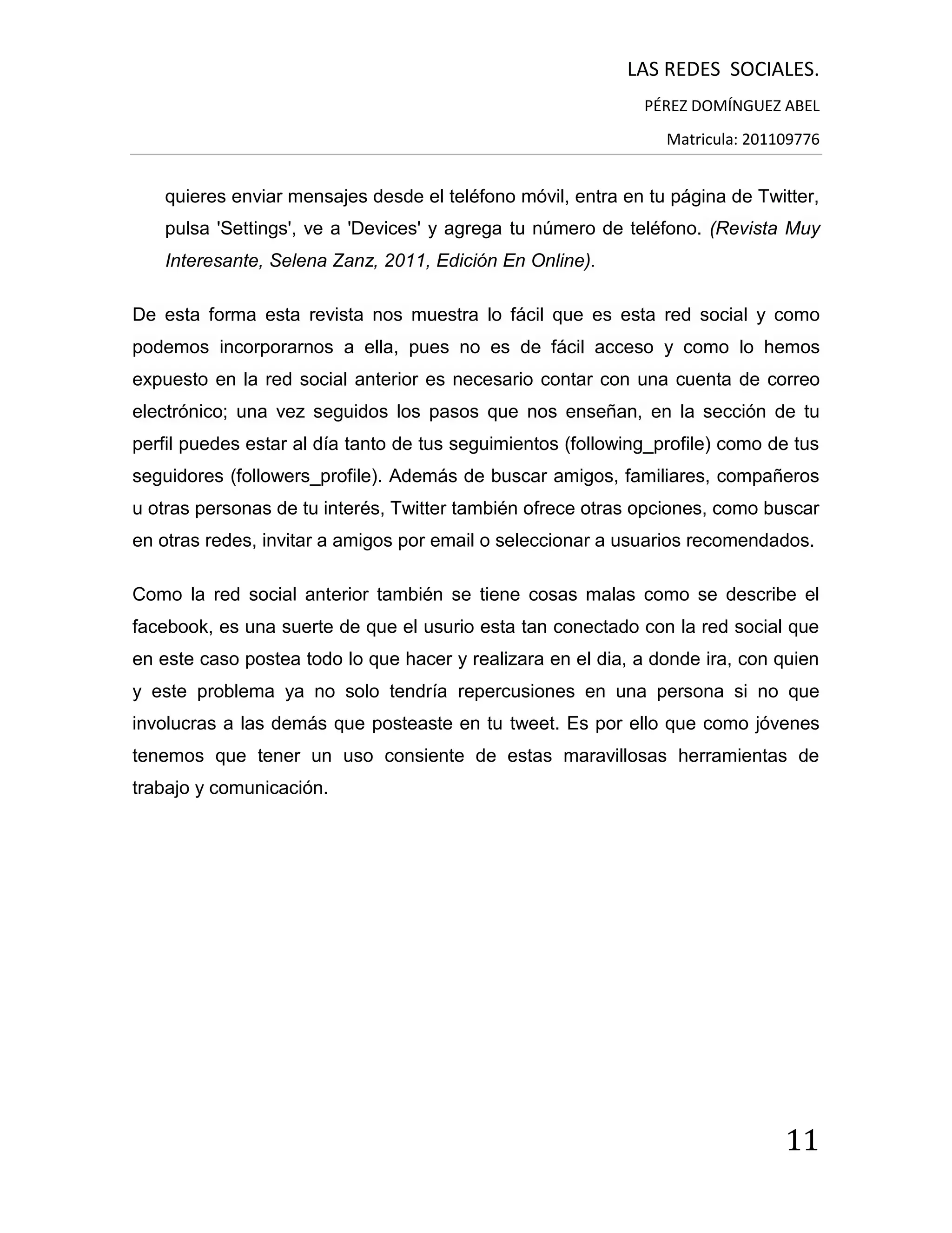 Ensayo Las Redes Sociales. | DOCX