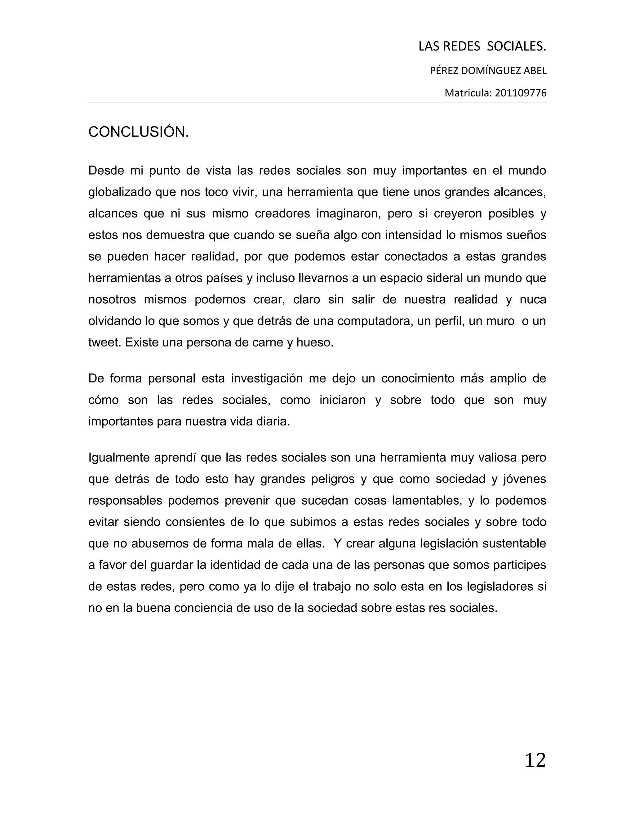 Ensayo Las Redes Sociales. | DOCX