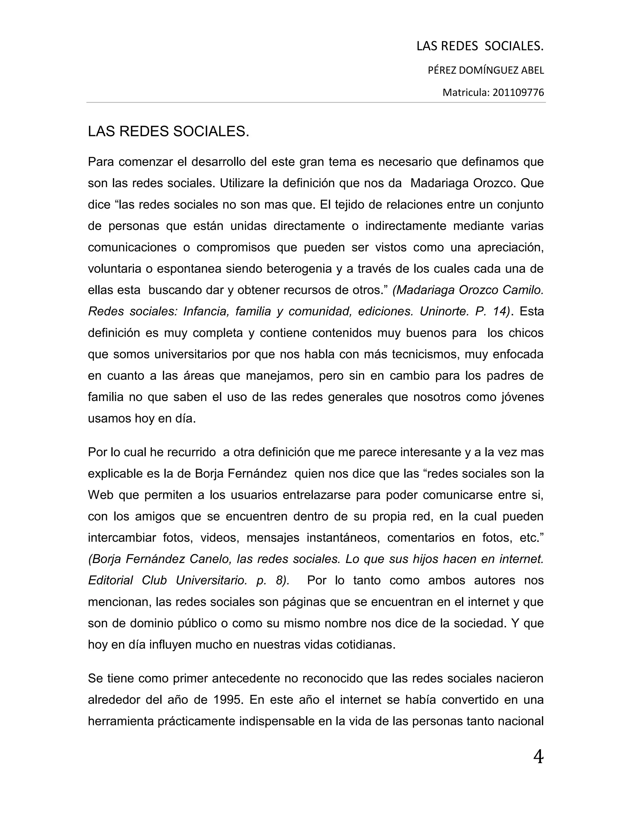 Ensayo Las Redes Sociales. | DOCX