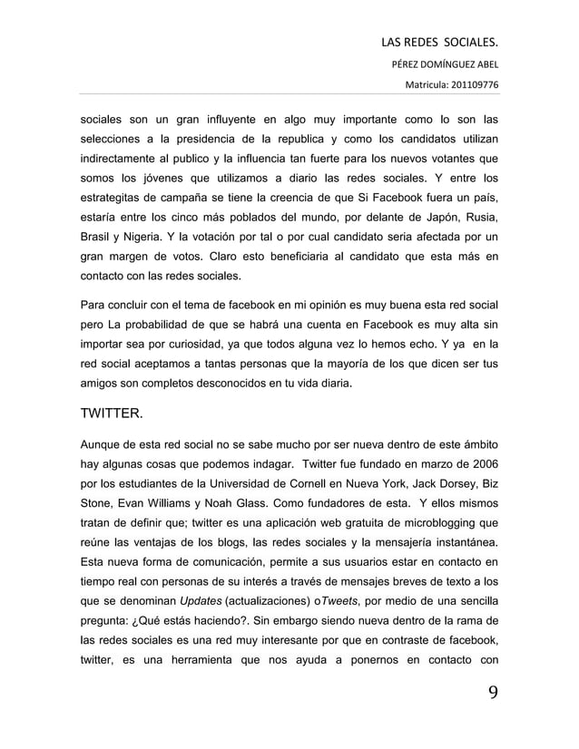Ensayo Las Redes Sociales. | DOCX