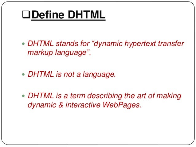 Dhtml Dhtml