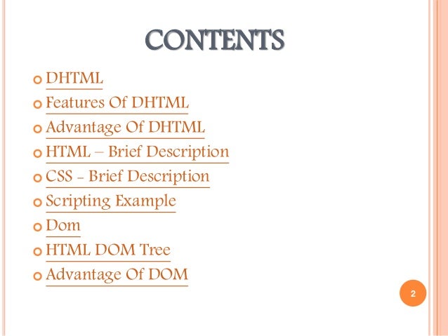 Dynamic Html Dhtml