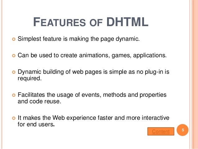 Dynamic HTML (DHTML) Dynamic HTML (DHTML)