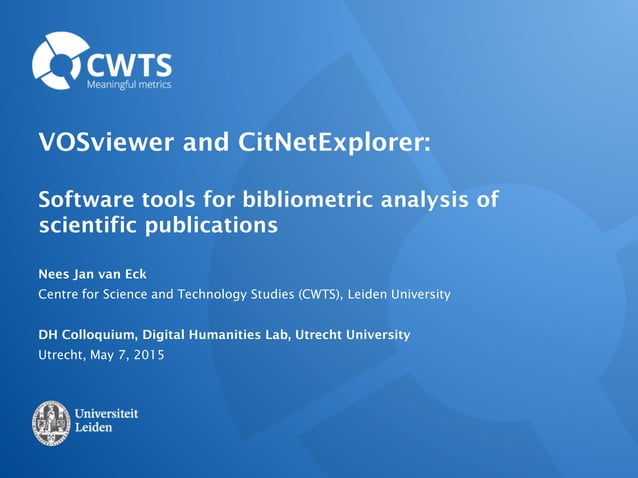 VOSviewer and CitNetExplorer: Software tools for bibliometric analysis ...