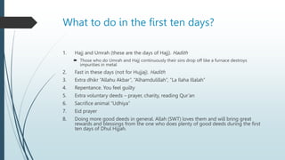 Ten Blessed Days of Dhul Hijjah | PPTX