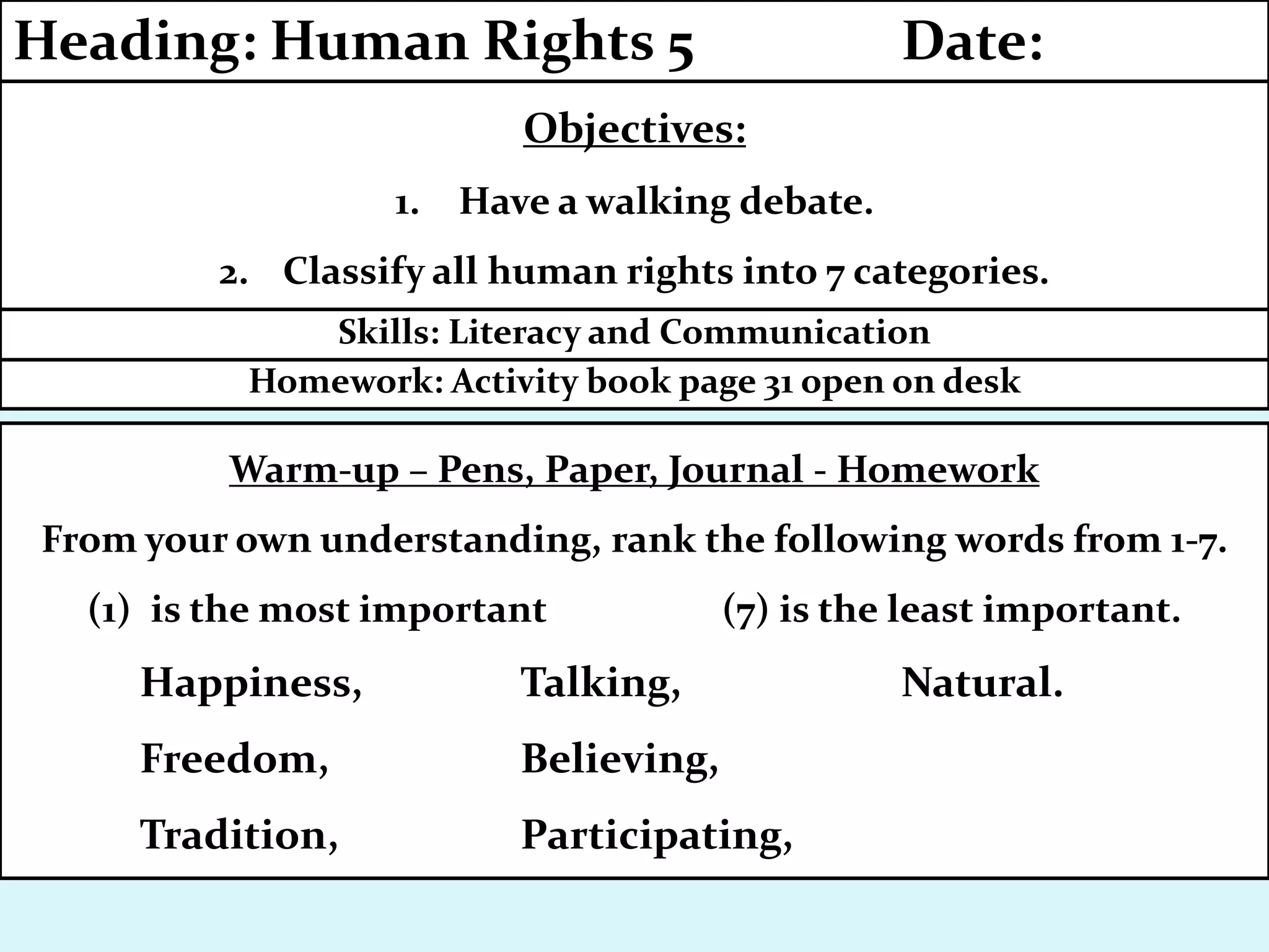 Human rights 5 | PPTX