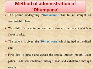 Dhumpana in Shwasa Roga | PPTX