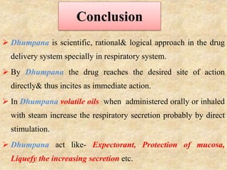 Dhumpana in Shwasa Roga | PPTX