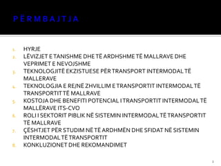 TEKNOLOGJIA E TRANSPORTIT TË MALLËRAVE | PPTX