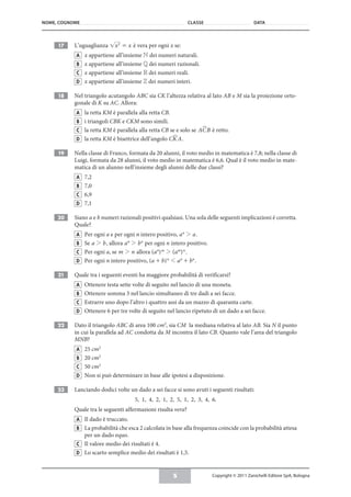 Matematica 2simulazione provainvalsi_biennio_zanichelli | PDF