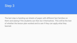 Fact family lesson | PPTX