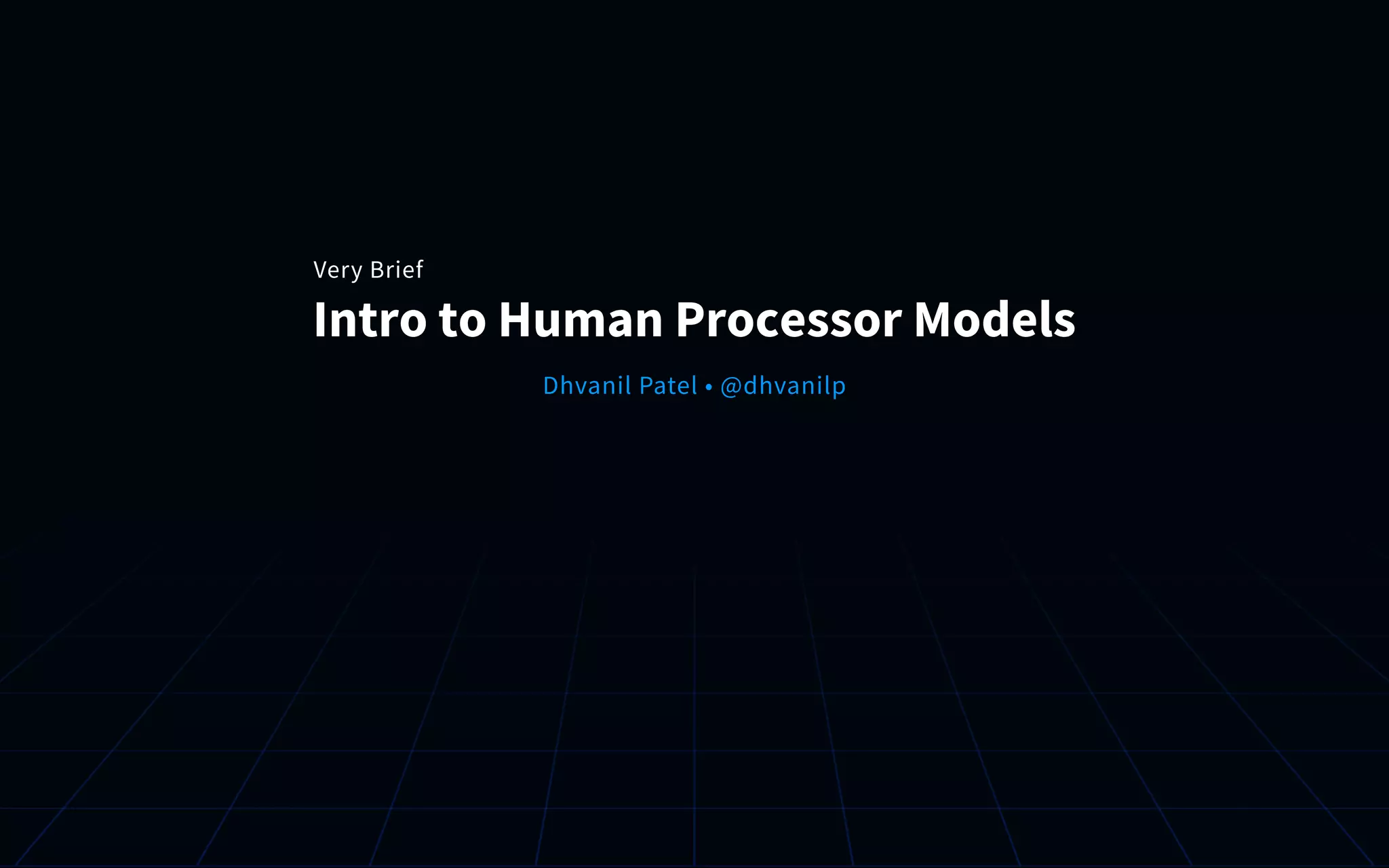 (Very Brief) Intro to Human Perception Models | PDF