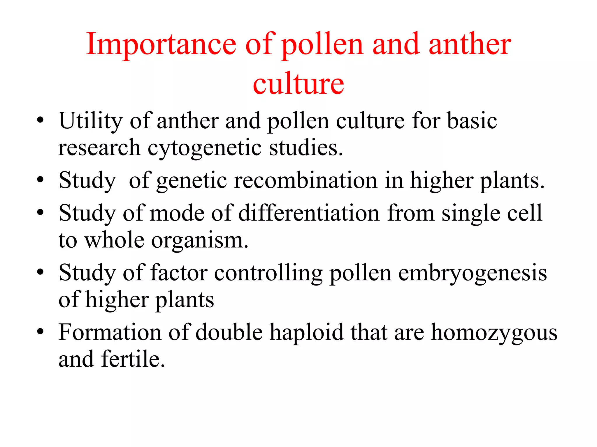 production of double haploid plants | PPTX