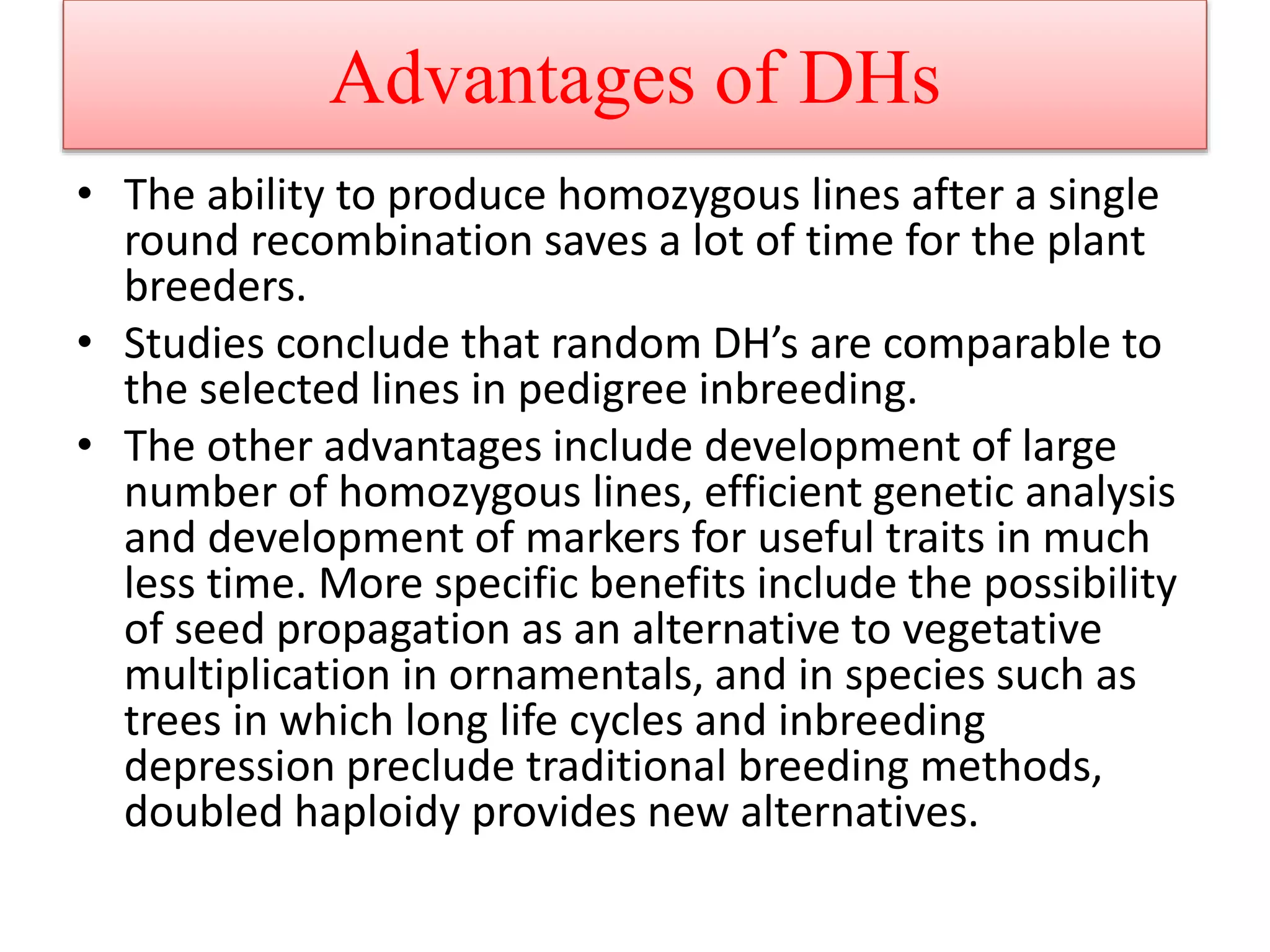 production of double haploid plants | PPTX