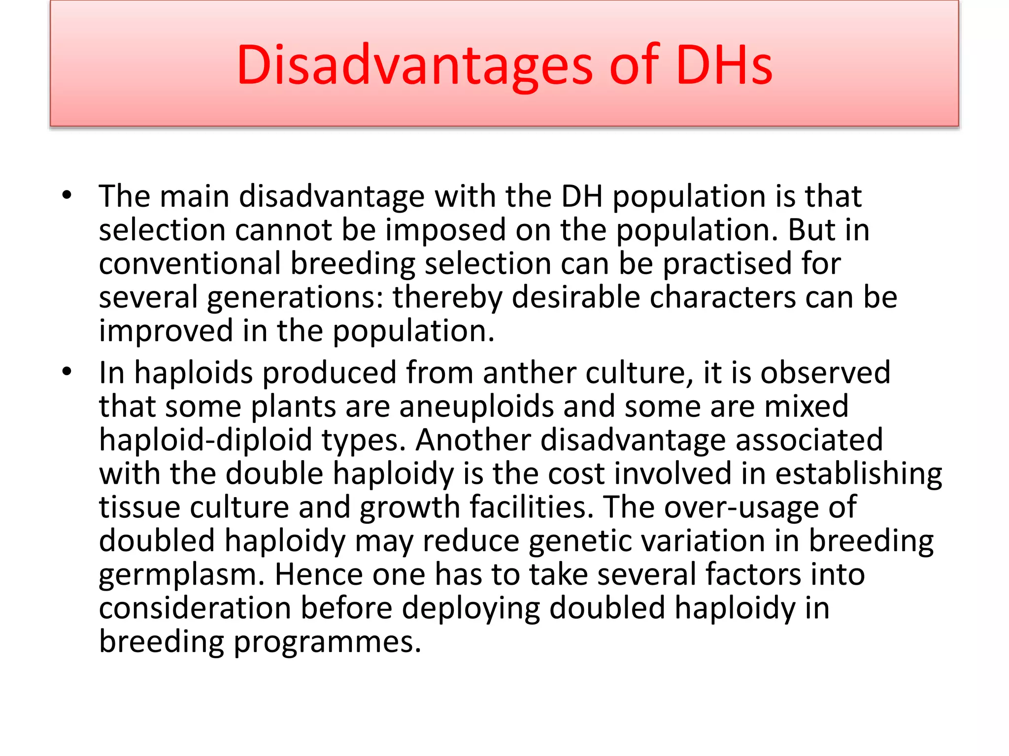 production of double haploid plants | PPTX