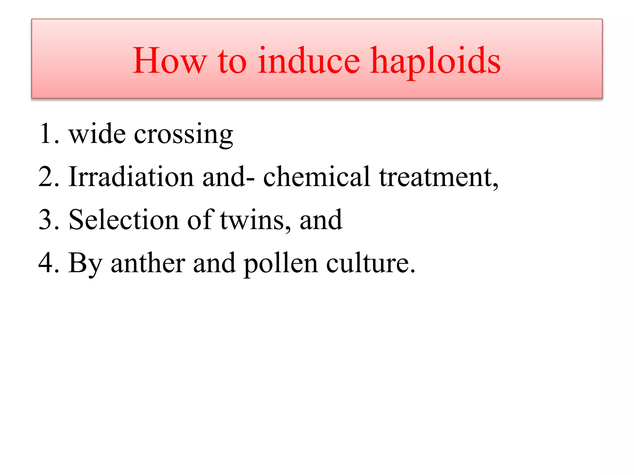 production of double haploid plants | PPTX