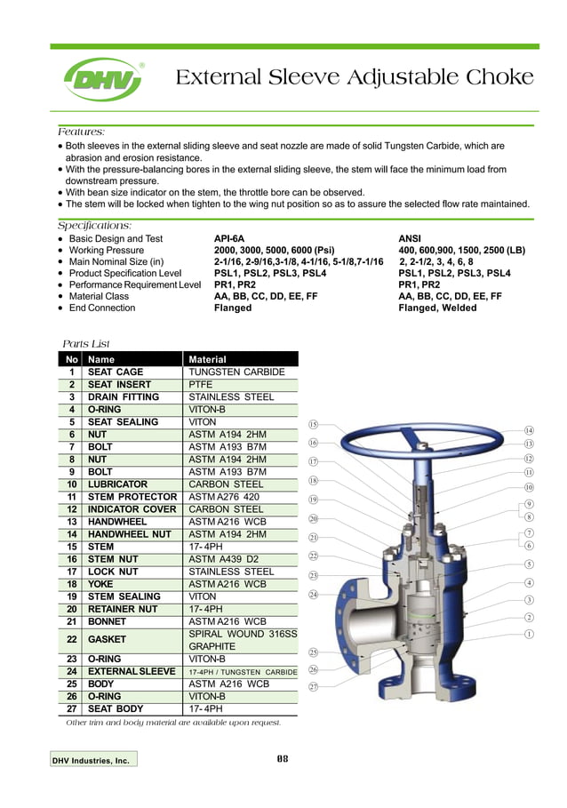 Wellhead Valves Technical Data | PDF