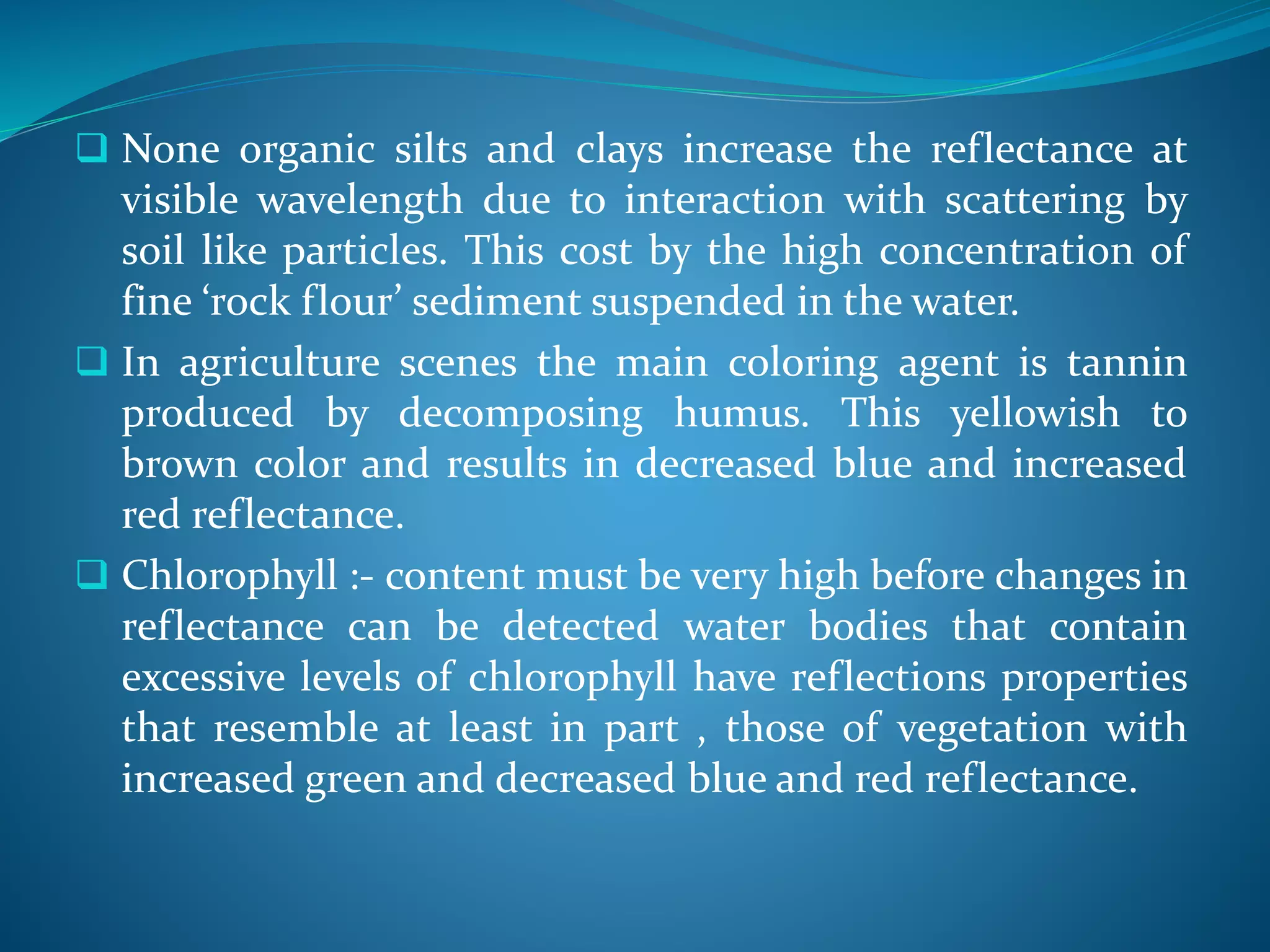 spectral characteristics of water | PPTX